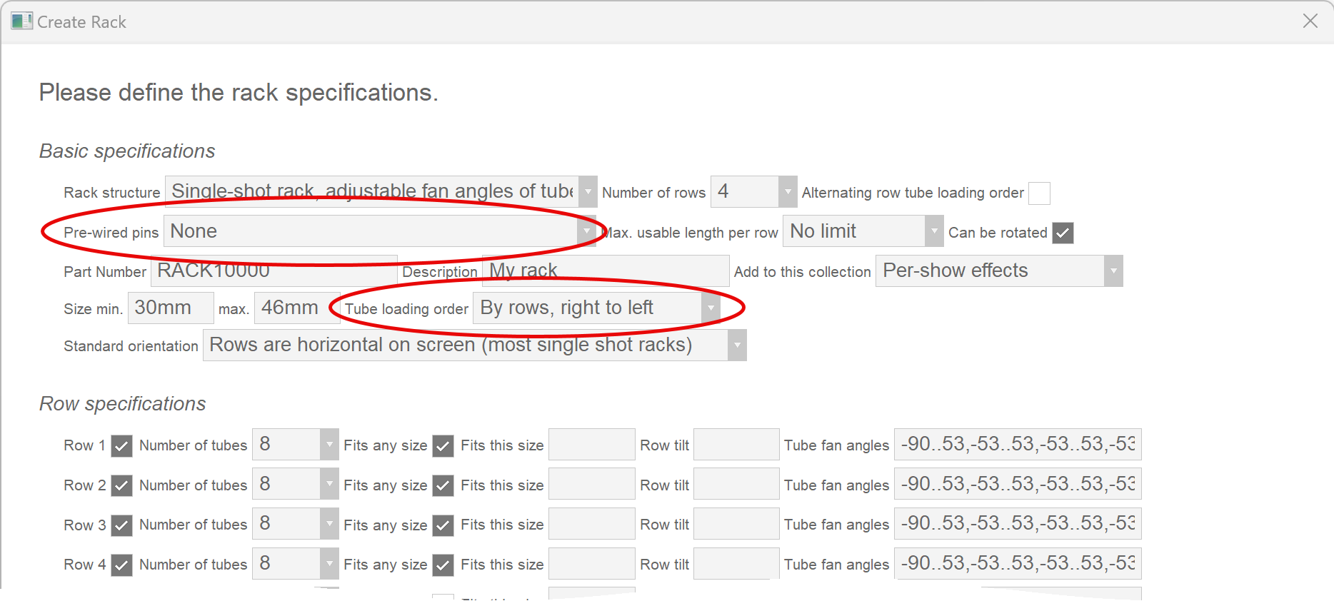 Racks with pre-wired pins - Finale 3D