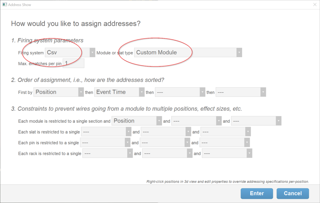Custom module specifications - Finale 3D