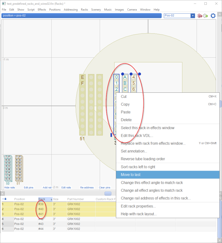 Sorting racks to adjust the order of rack assignments - Finale 3D