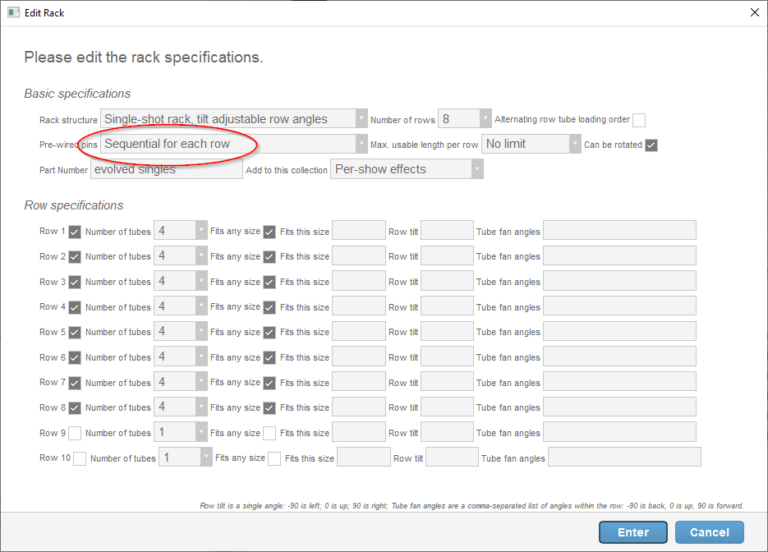 Tiltable row racks - Finale 3D