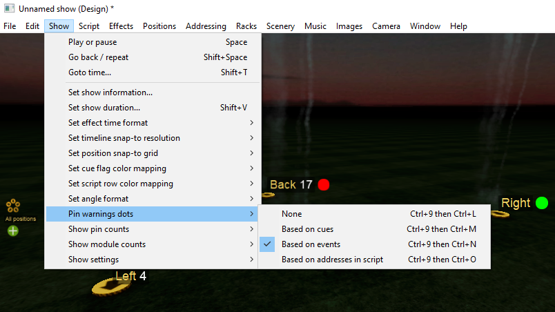 Pin counts and warning dots - Finale 3D