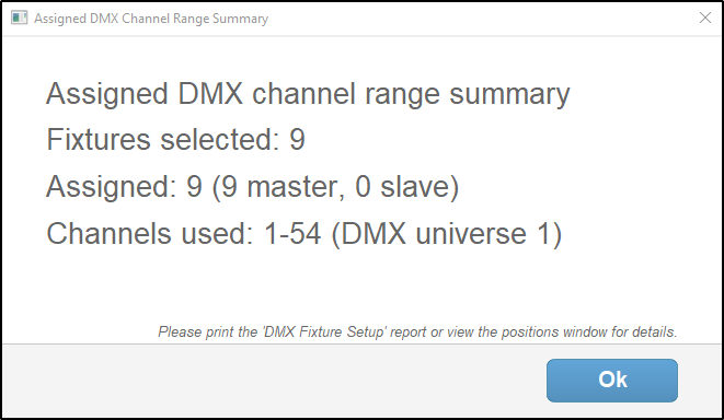 Assign DMX channel ranges to fixtures - Finale 3D