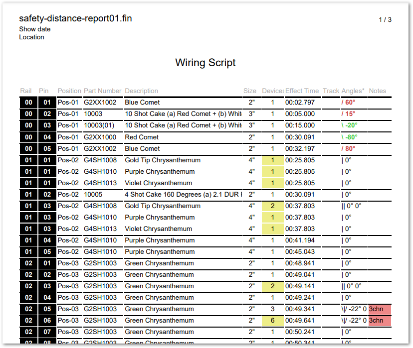 Wiring Script report - Finale 3D