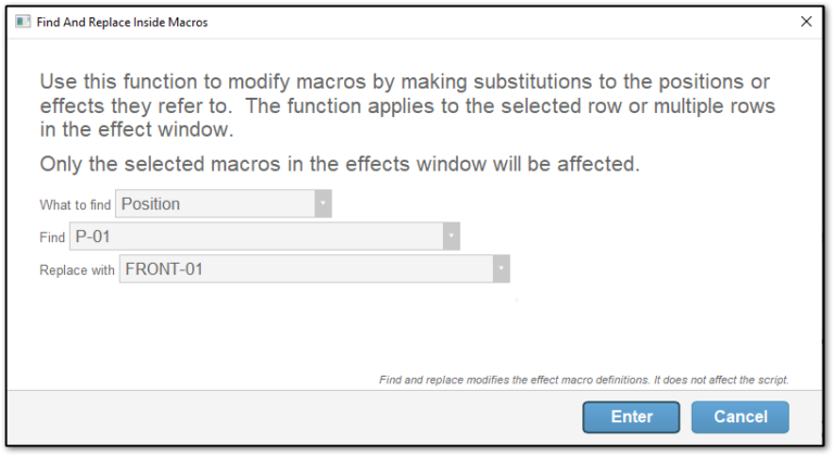 Effect macros - Finale 3D
