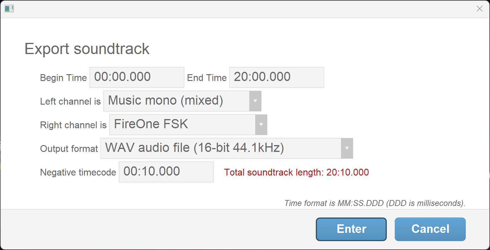 Negative timecode - Finale 3D