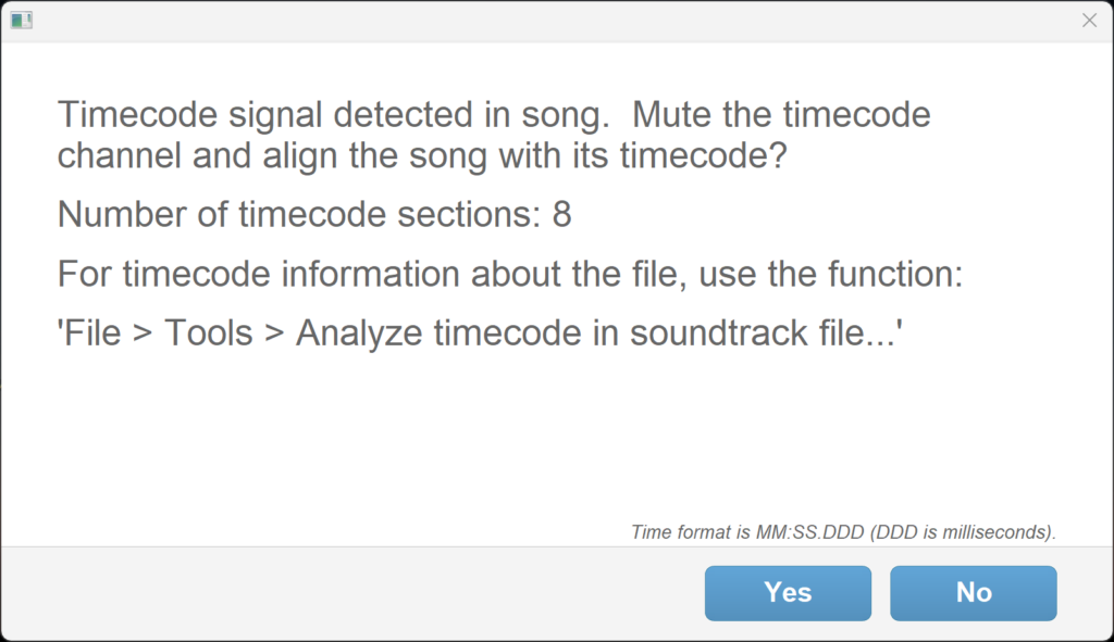 Concert soundtracks containing multiple SMPTE timecode sections - Finale 3D