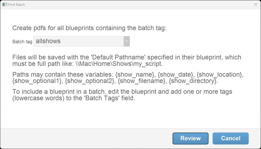 Print batch - Finale 3D