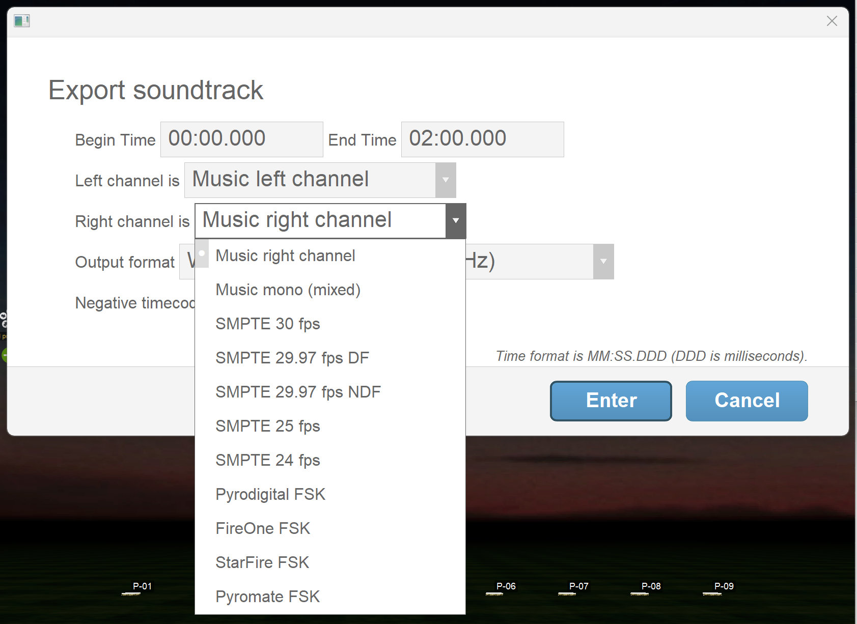 FSK timecode frame rates and alignment - Finale 3D