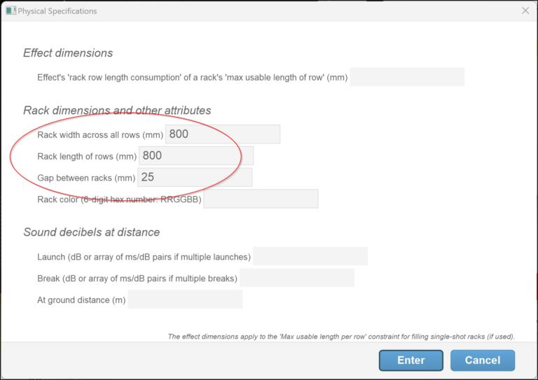 Rack dimensions and other physical specifications - Finale 3D