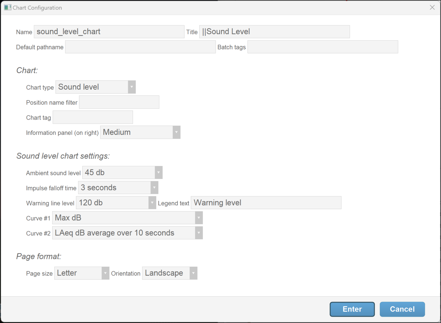 Sound level charts basic instructions - Finale 3D