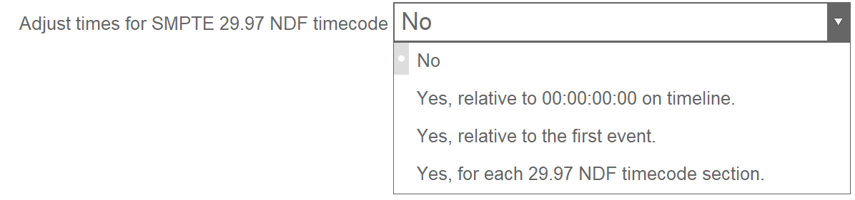 SMPTE 29.97 NDF (non-drop frame) - Finale 3D