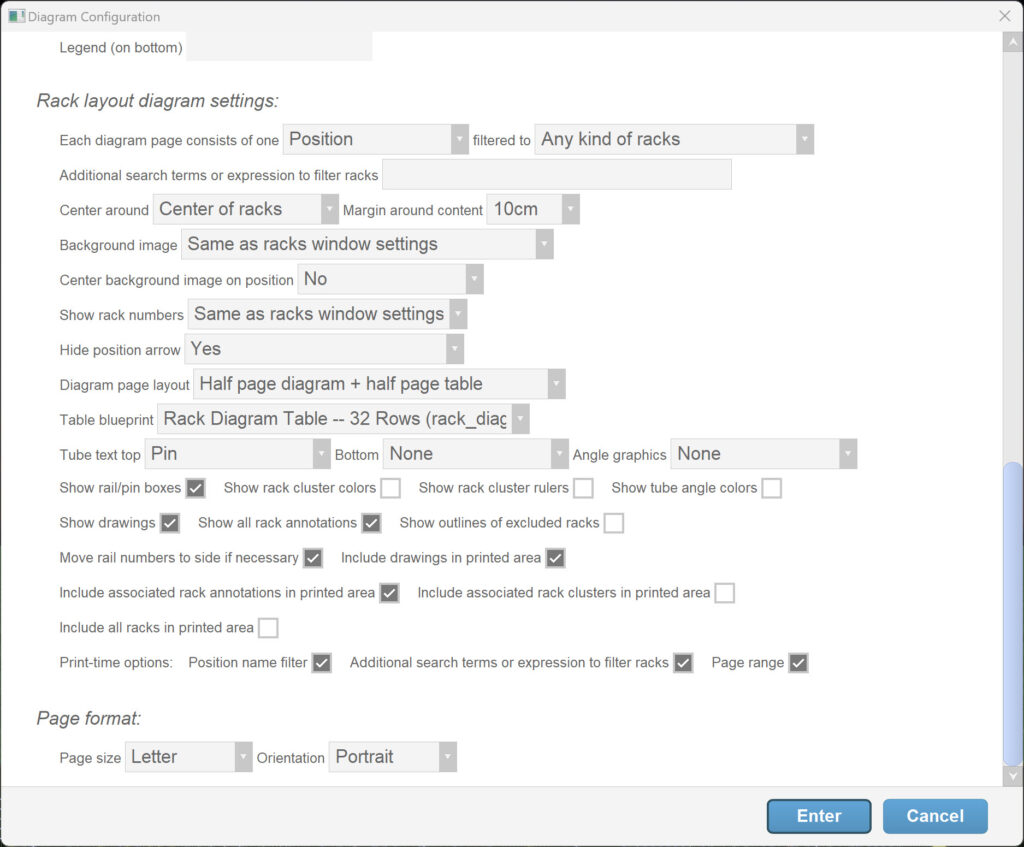 Rack layout diagrams basic instructions - Finale 3D