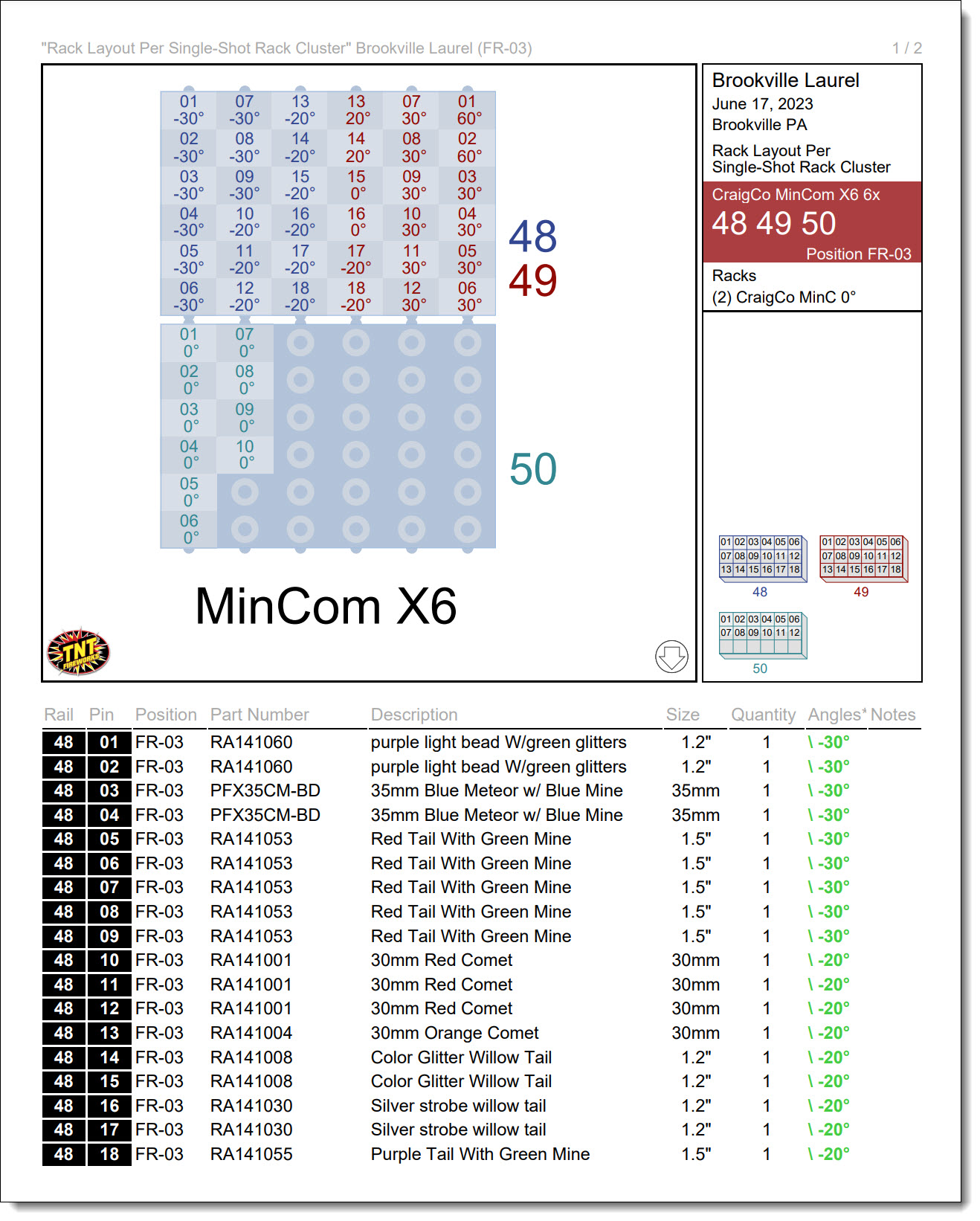Rack layout diagrams basic instructions - Finale 3D