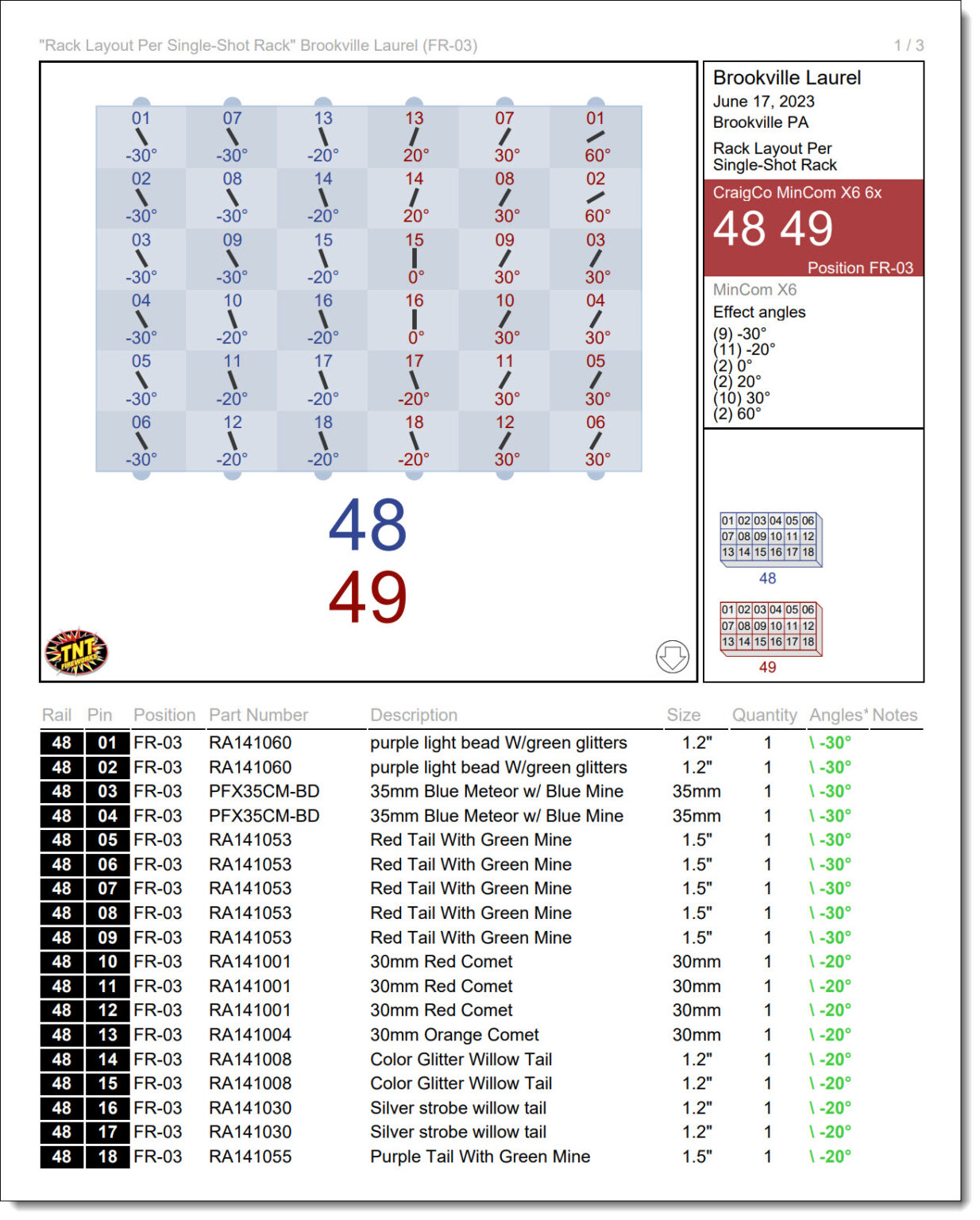 Rack layout diagrams basic instructions - Finale 3D